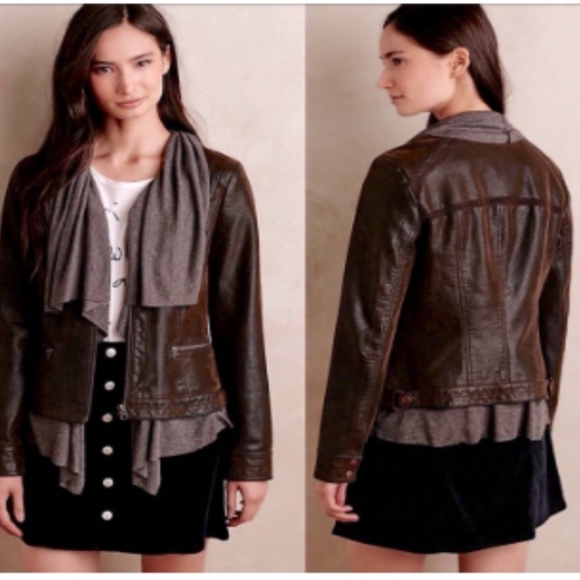 Anthropologie | Jackets & Coats | Anthropologie Hei Hei Vegan Leather Jacket In Size Small ...